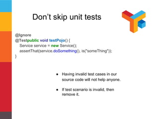 Best practices unit testing | PPTX