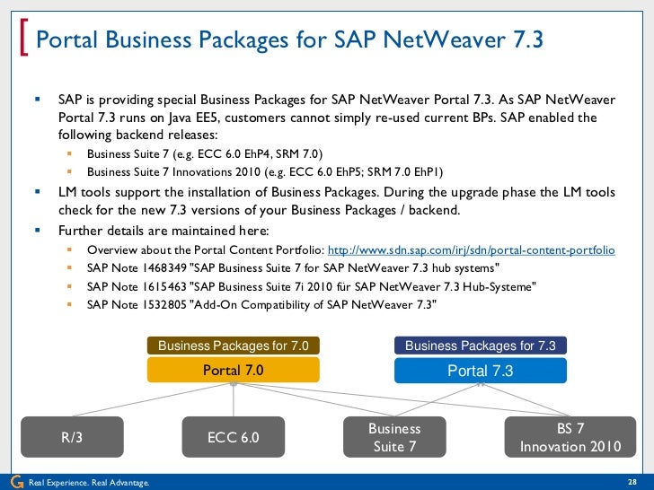 Best Practices for Upgrading Your Portal to SAP NetWeaver 7.3