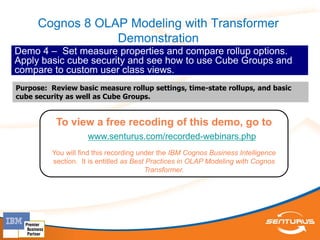 Best Practices with OLAP Modeling with Cognos Transformer (Cognos 8) | PPT