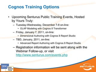 Best Practices with OLAP Modeling with Cognos Transformer (Cognos 8) | PPT
