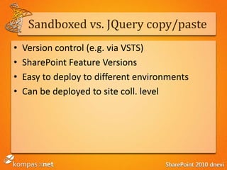 Best practices with SharePoint 2010 sandboxed solutions | PPT