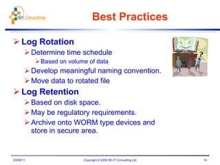 Best practises for log management | PPT