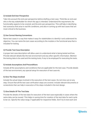 Best practices for test case creation & maintenance | PDF