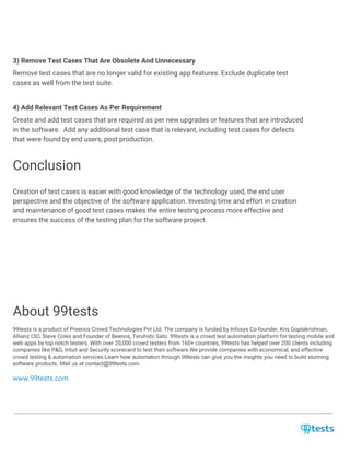 Best practices for test case creation & maintenance | PDF