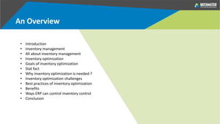 Best practises of inventory optimization | PPTX | Logistics | Business