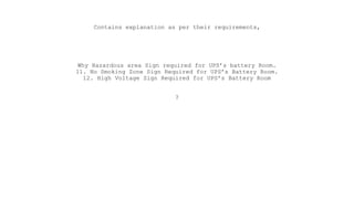 BEST Practices of UPS Room to avoid any incidents in critical rooms | PPTX