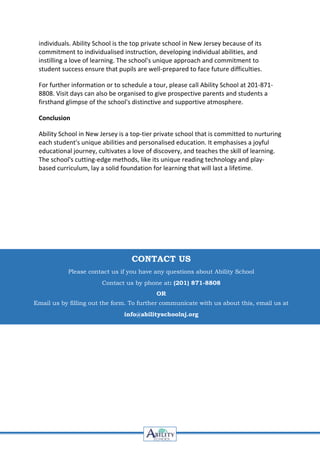 Best Pre School New Jersey - Ability School | PDF