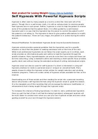 Self Hypnosis With Powerful Hypnosis Scripts