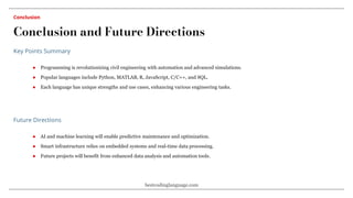 Best Programming Language for Civil Engineers | PPTX