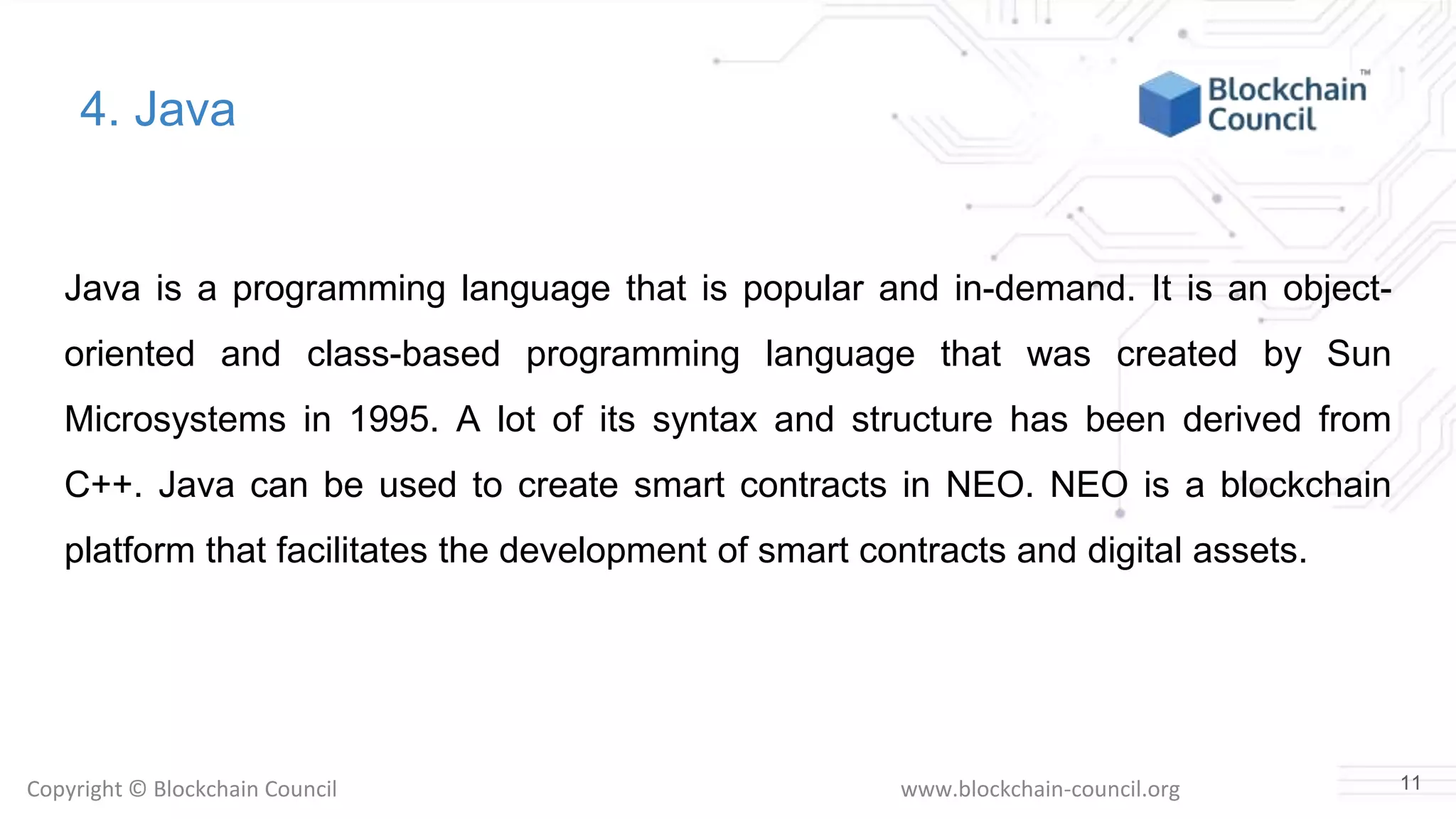 Best programming languages to build smart contracts | PPT