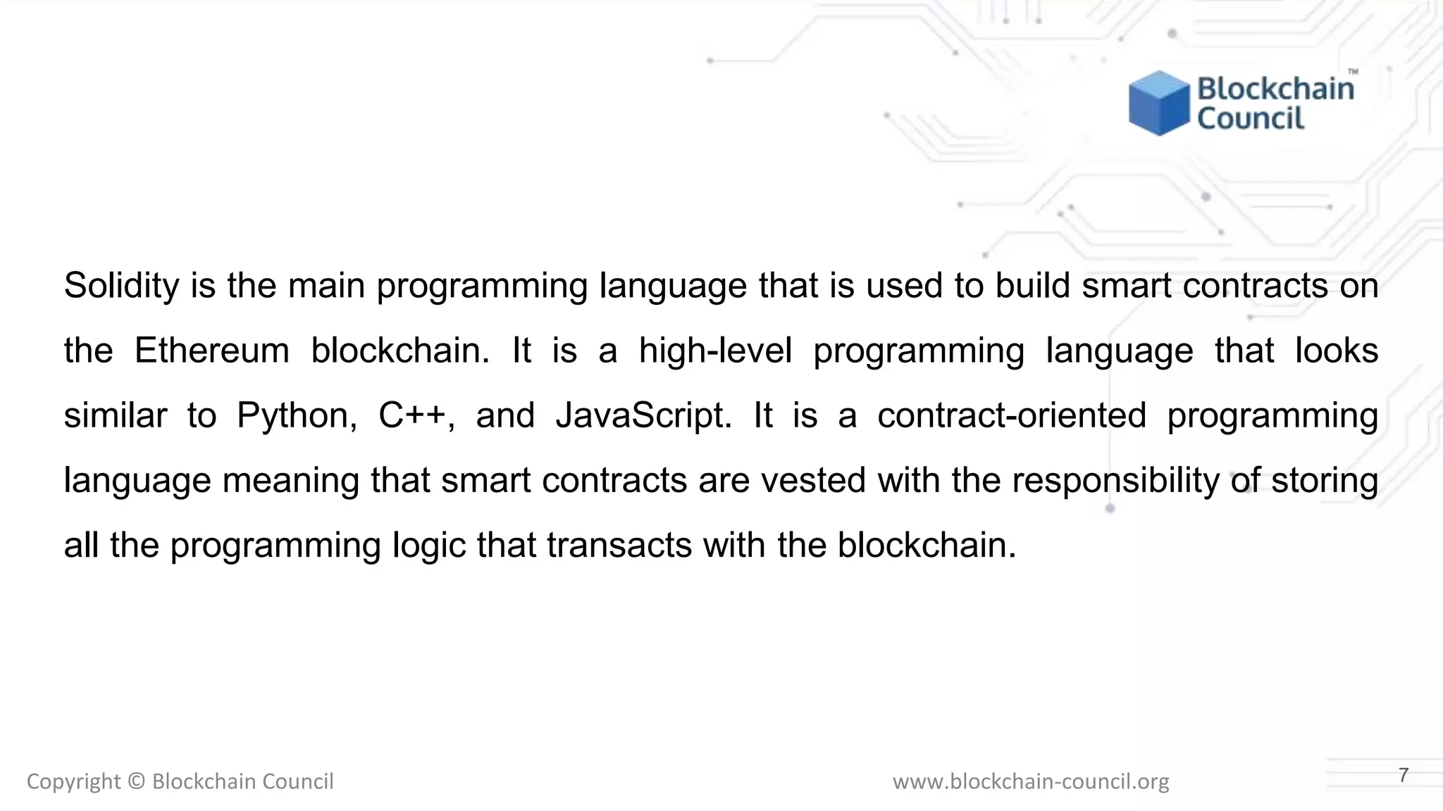 Best programming languages to build smart contracts | PPT