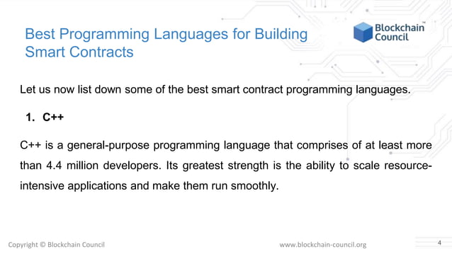 Best programming languages to build smart contracts | PPT