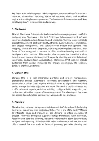 Best Project Portfolio Management (PPM) Software | DOCX