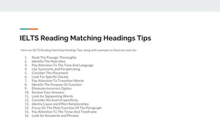Best & Proven IELTS Reading Matching Headings Tips.pptx