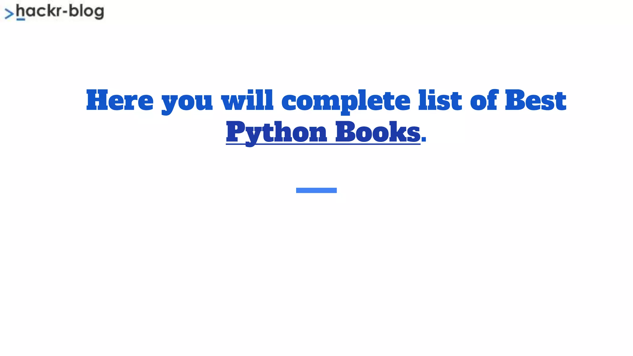 Best Python Books Ppt