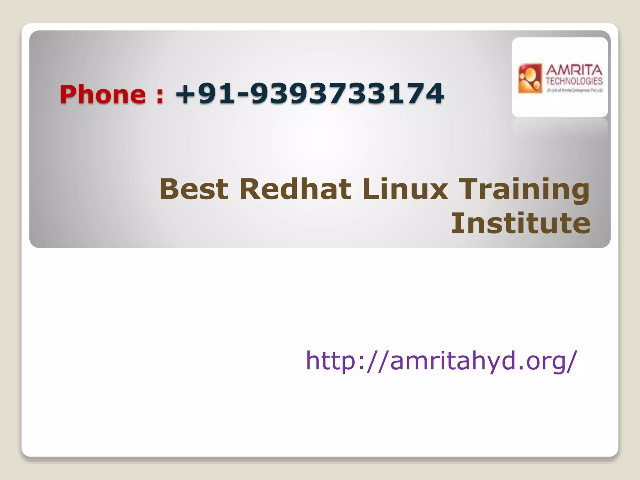Best red hat linux training institute ppt | PPT
