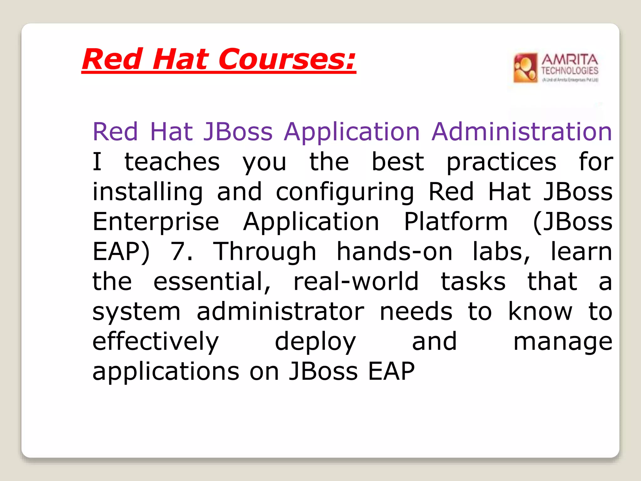 Best red hat linux training institute ppt | PPTX