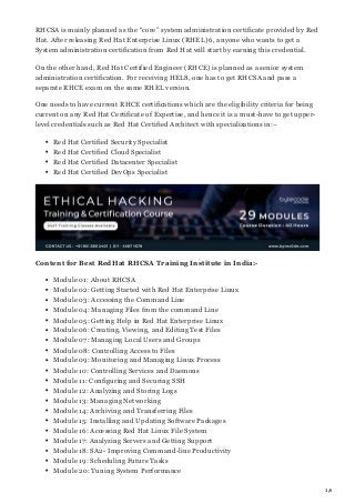 Best RedHat RHCSA Training Institute in India RHCSA certification in Delhi.pdf