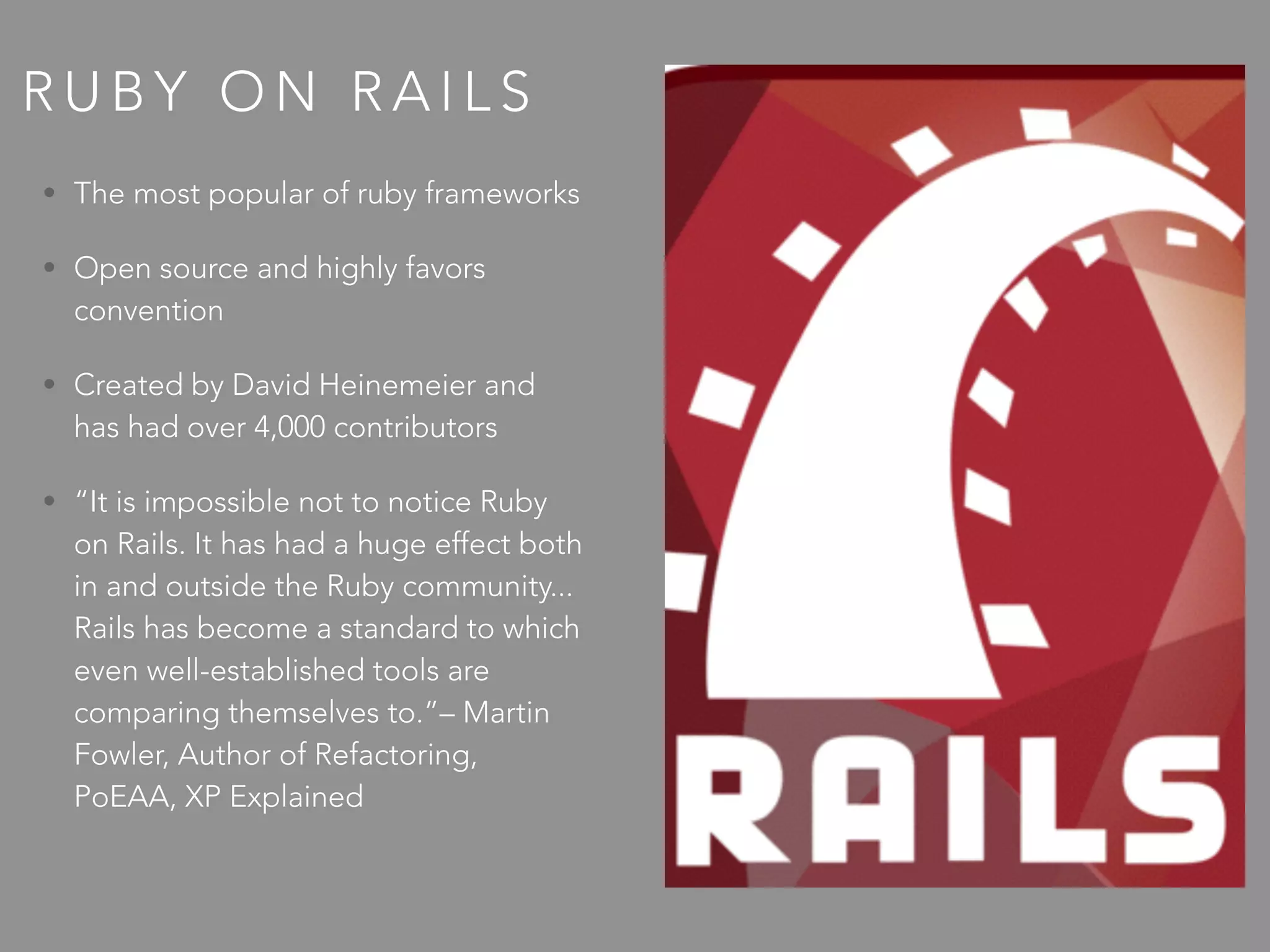 Richard Diecidue Presents: The Best Ruby Frameworks - Part 2 | PPT