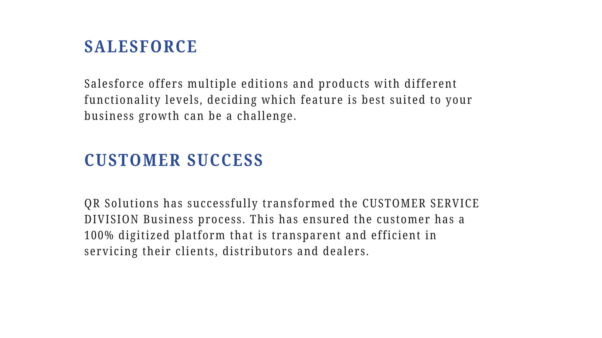 Best salesforce use cases | QR Solutions | PPT