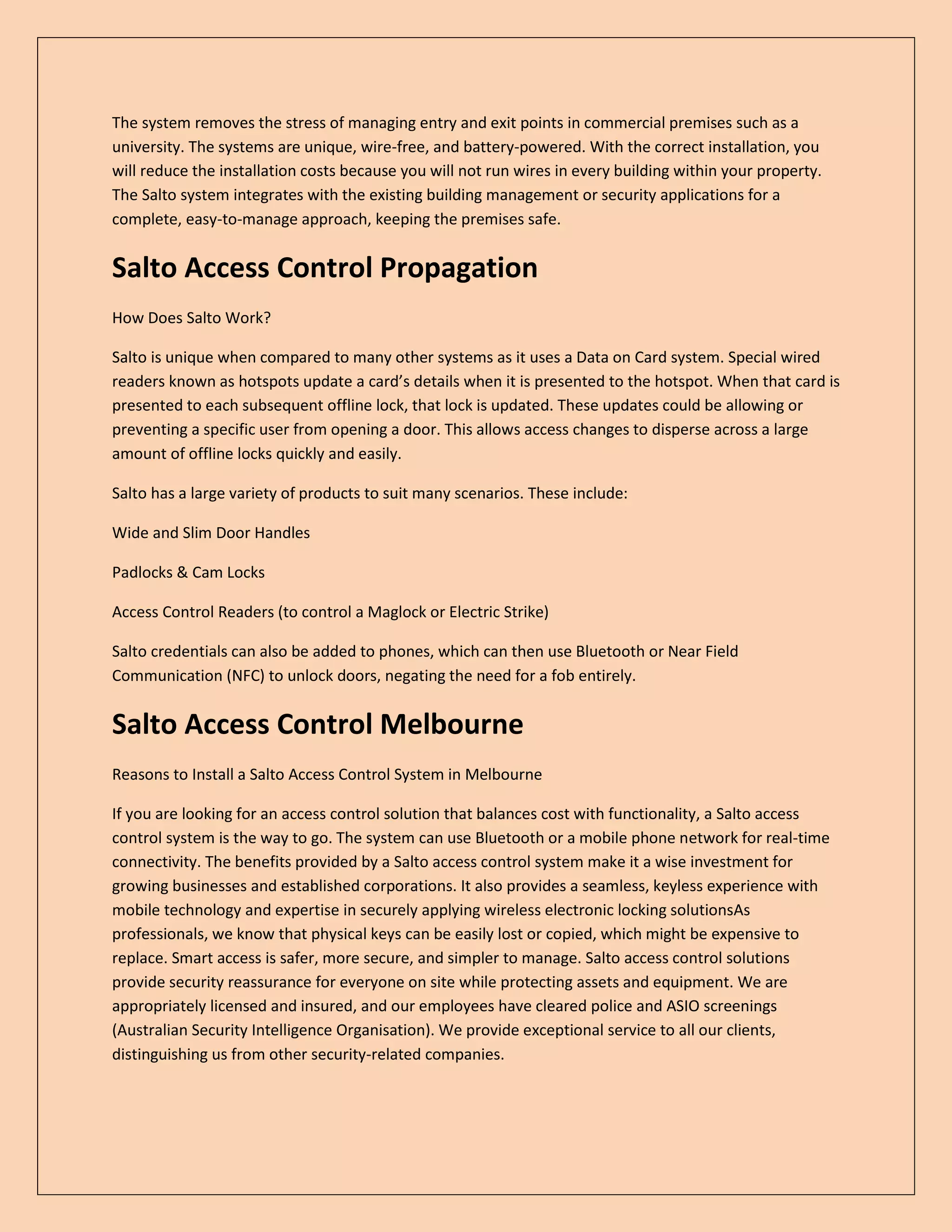 Best Salto Access Control in Melbourne.pdf