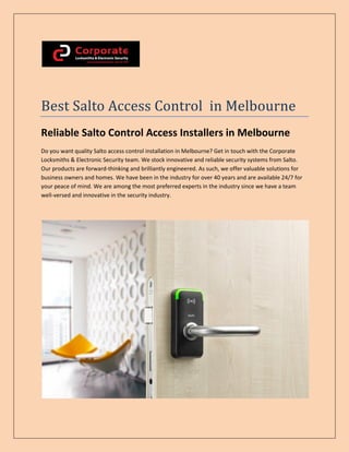 Best Salto Access Control in Melbourne.pdf