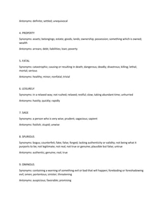 Best Sat Words To Know | PDF