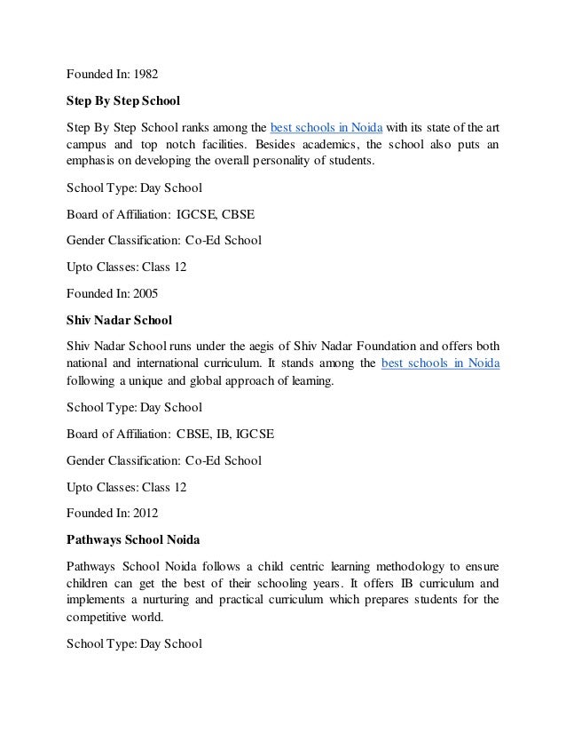 Best Schools in Noida (edustoke) | PDF