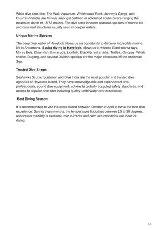 Scuba diving in Havelock - Explore Incredibly Rich Marine Life | PDF