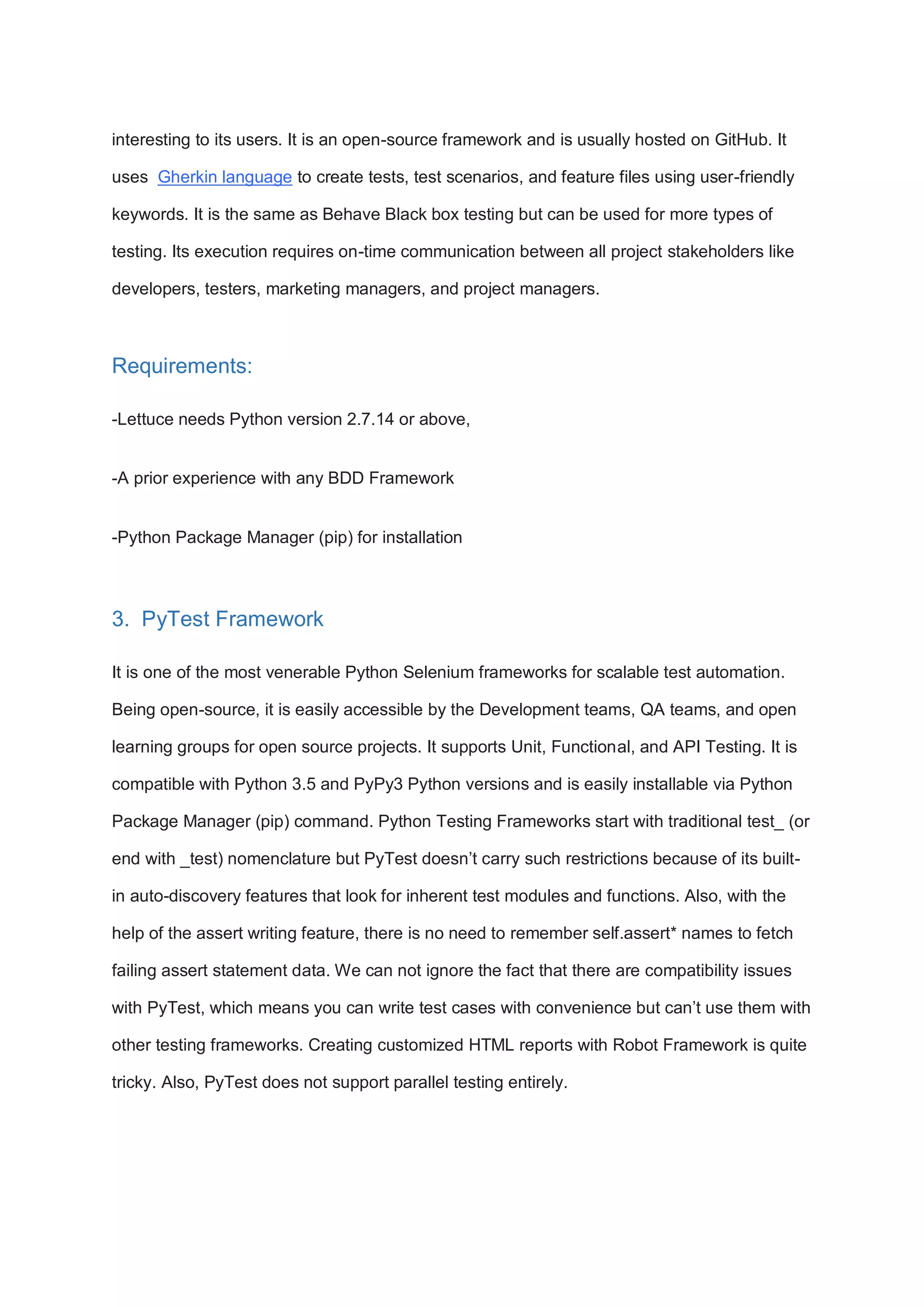 Best Selenium Python Frameworks For Test Automationpdf Programming Languages Computing