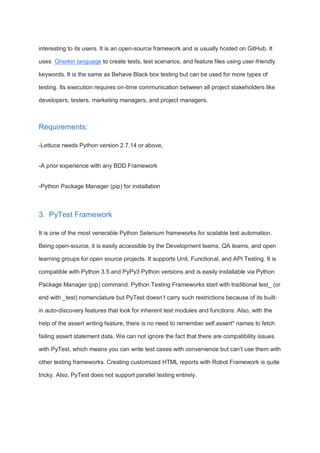 Best Selenium Python Frameworks for Test automation.pdf | Programming ...