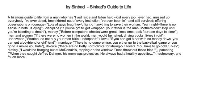 best seller biography by Sinbad - Sinbad's Guide to Life