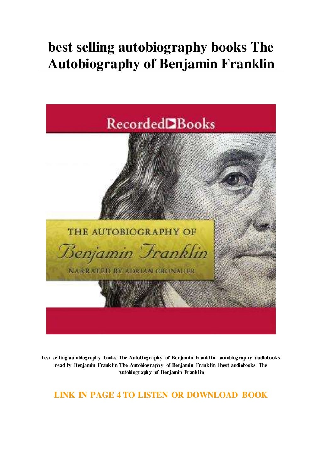 best selling autobiography books The Autobiography of Benjamin Franklin best selling autobiography books The Autobiography of Benjamin Franklin