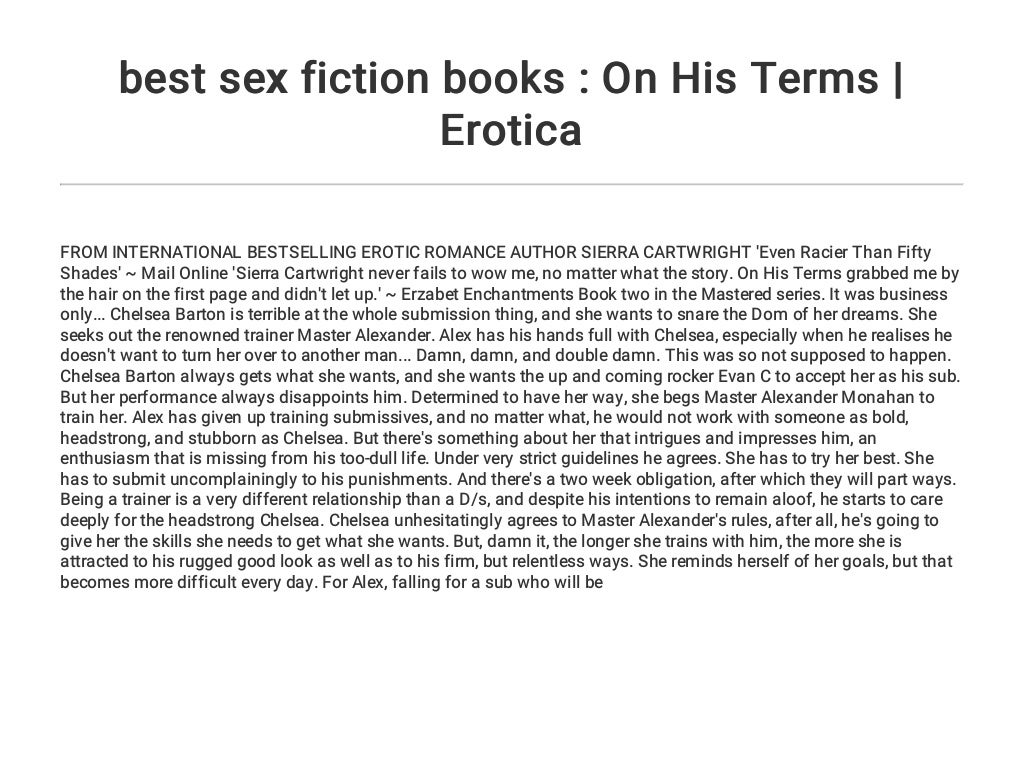 Best Sex Fiction Books On His Terms Erotica