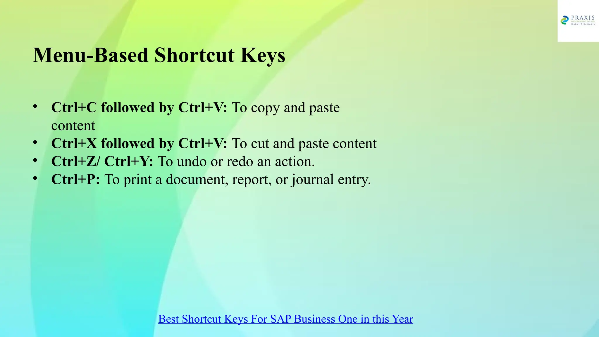 Best Shortcut Keys for SAP Business One in This Year.pptx