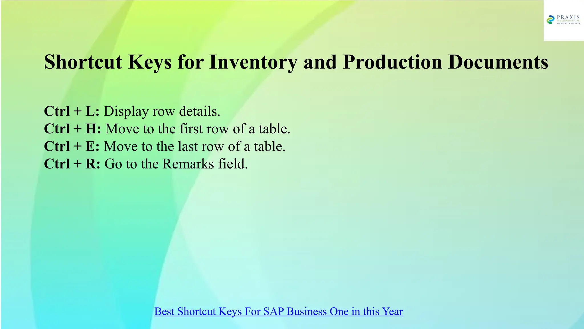 Best Shortcut Keys for SAP Business One in This Year.pptx