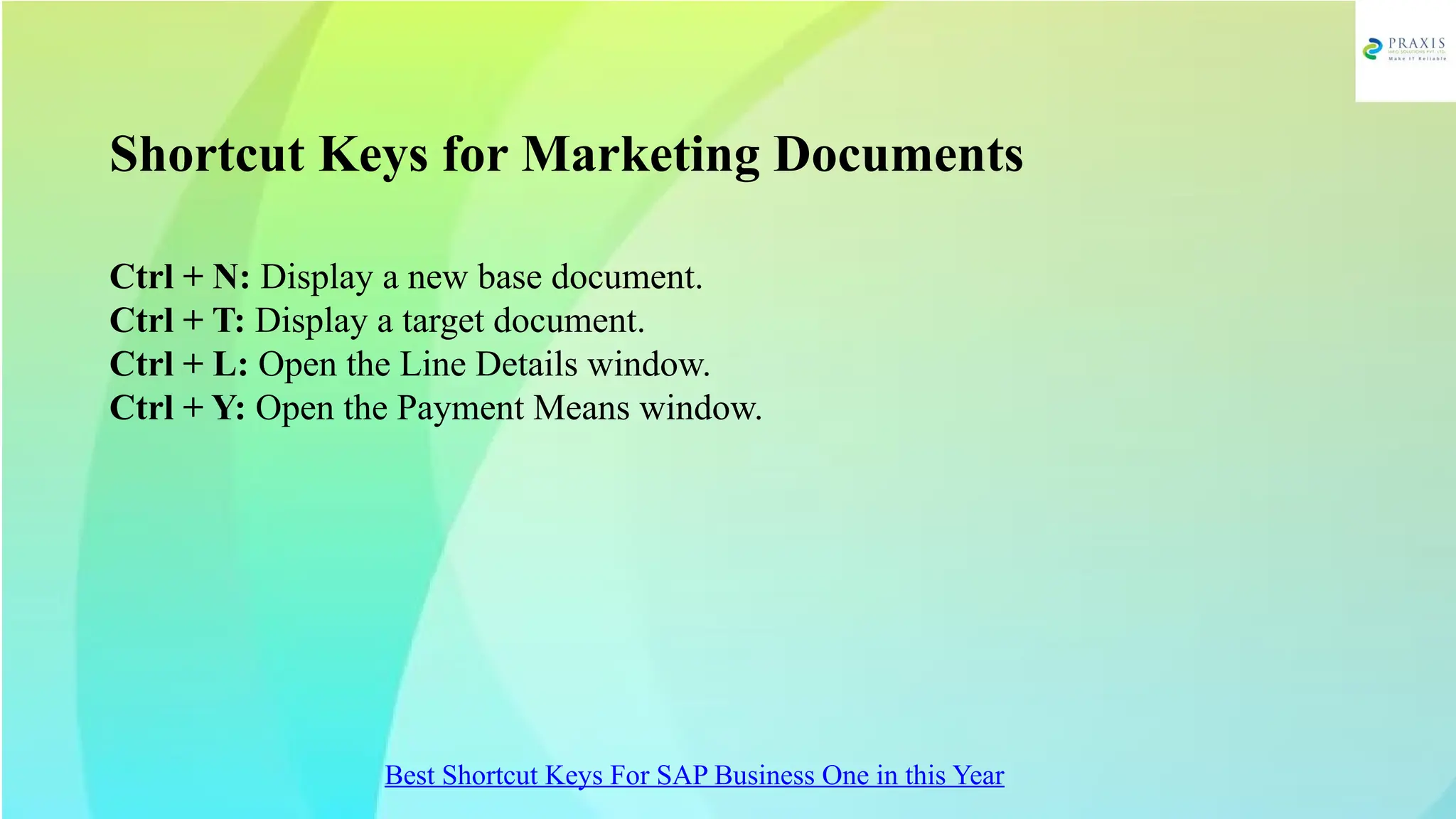 Best Shortcut Keys for SAP Business One in This Year.pptx