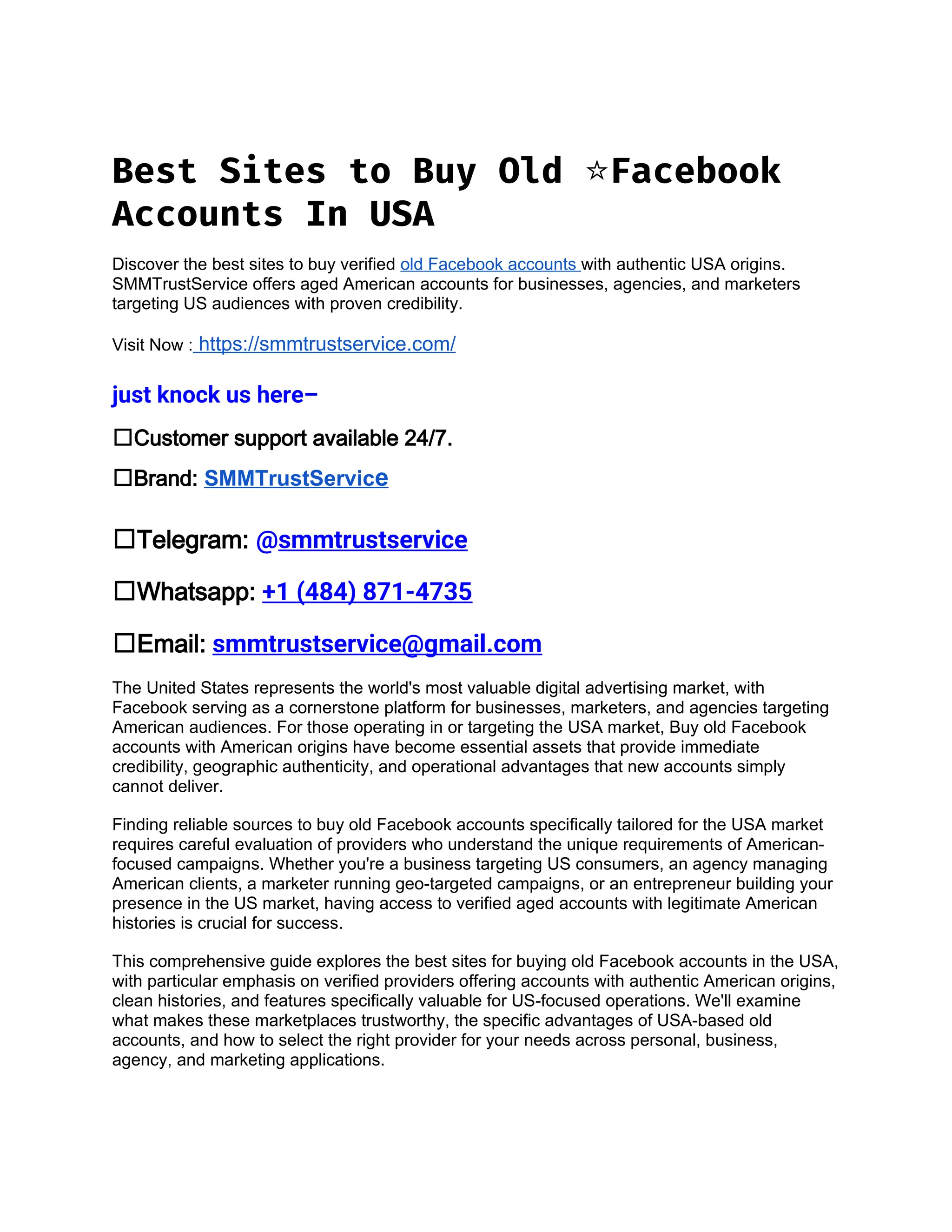 Best Sites to Buy Old ⭐Facebook Accounts In USA.docx