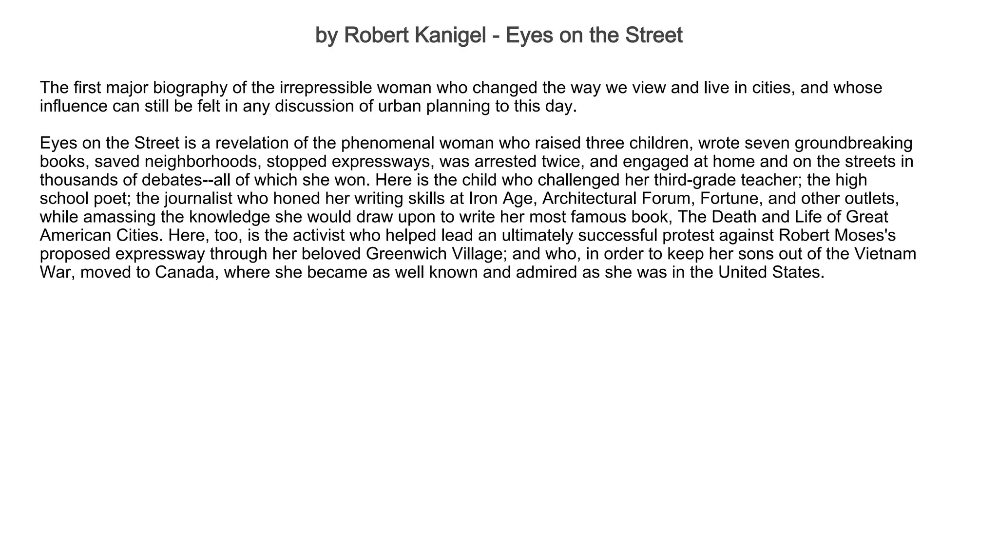 best soccer biographies by Robert Kanigel - Eyes on the Street | PDF