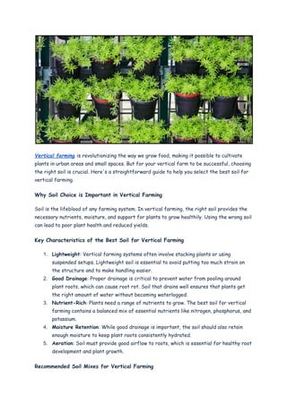 Best Soil For Vertical Garden: A Complete Guide | PDF