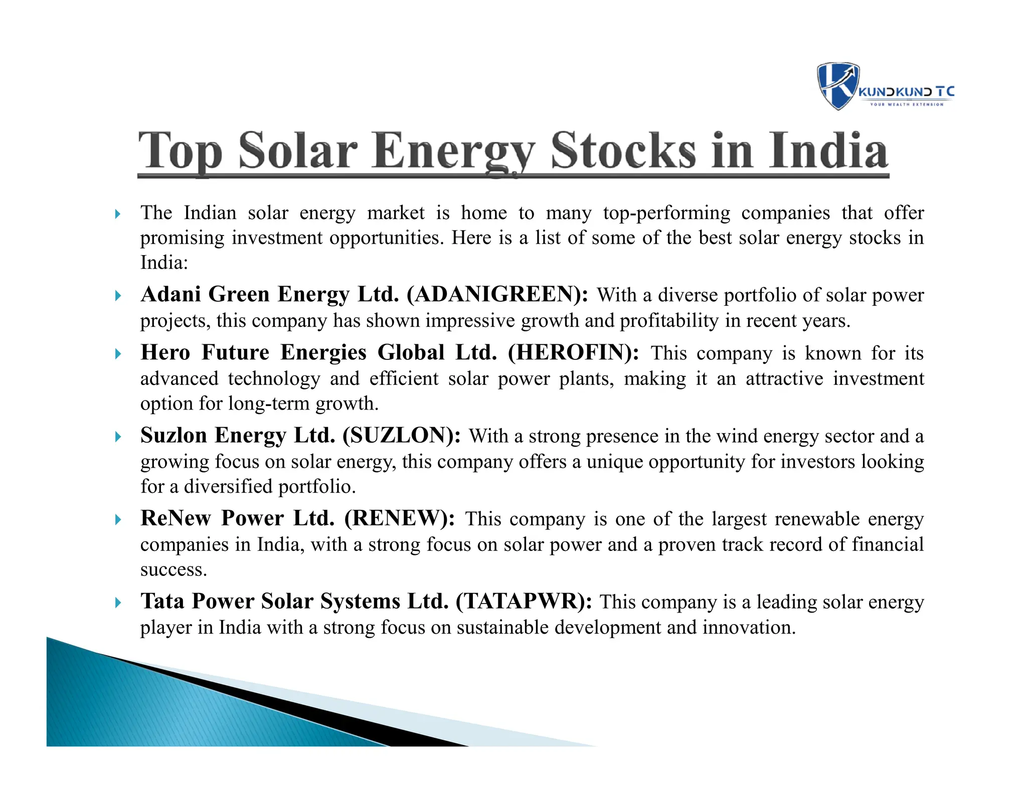 Best Solar Energy Stocks In India in 2024 | PPT