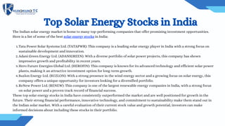 Best Solar Energy Stocks In India....... | PPT