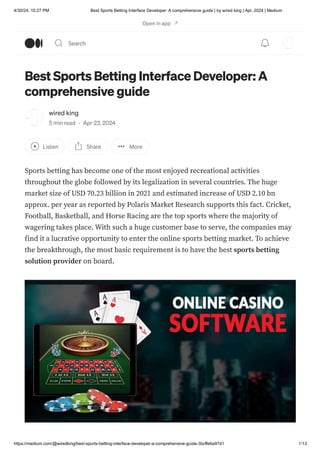 Best Sports Betting Interface Developer- A comprehensive guide.pdf