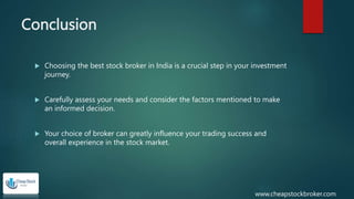 Best Stock Brokers in India | PPTX | Stocks and Bonds | Personal Investing