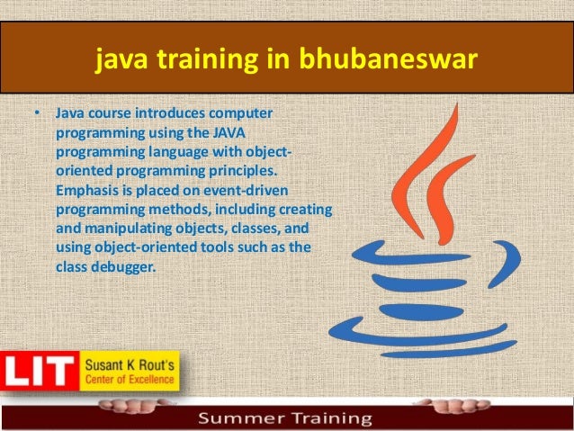 Best summer training in bhubaneswar lit susant k rout