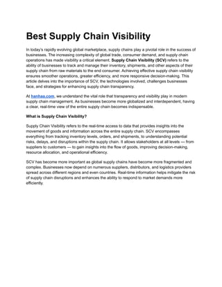 Best Supply Chain Visibility: Challenges, Technologies, and Strategies ...