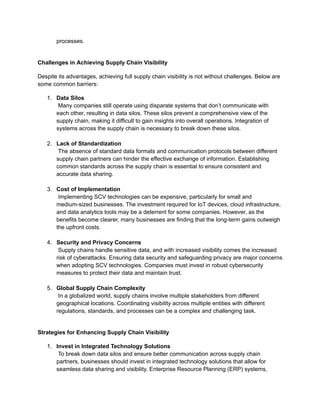 Best Supply Chain Visibility: Challenges, Technologies, and Strategies ...