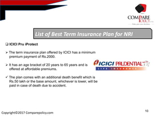 Best term insurance plan in india for nri | PPTX | Life Insurance ...