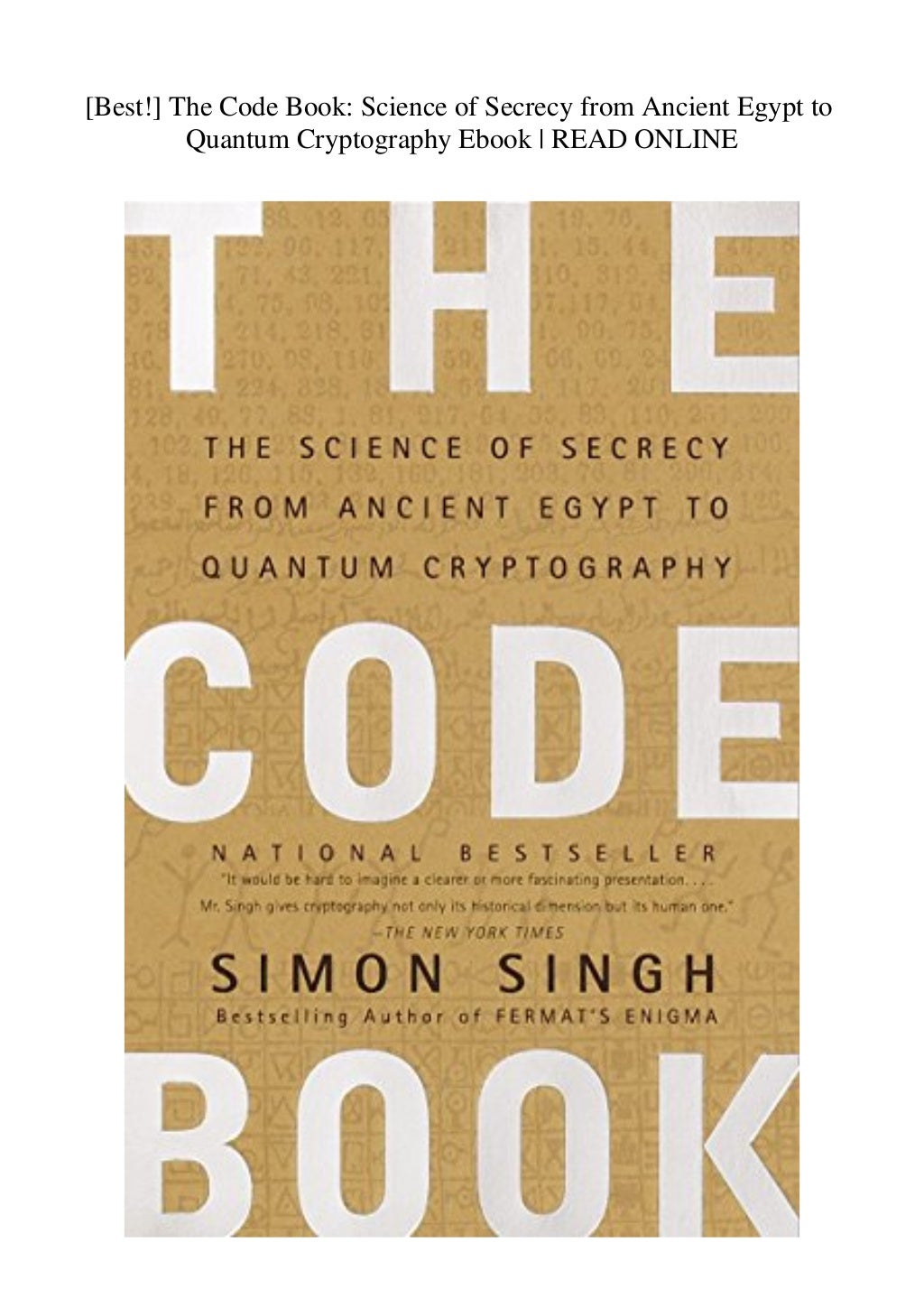 [Best!] The Code Book Science of Secrecy from Ancient Egypt to Quantum ...
