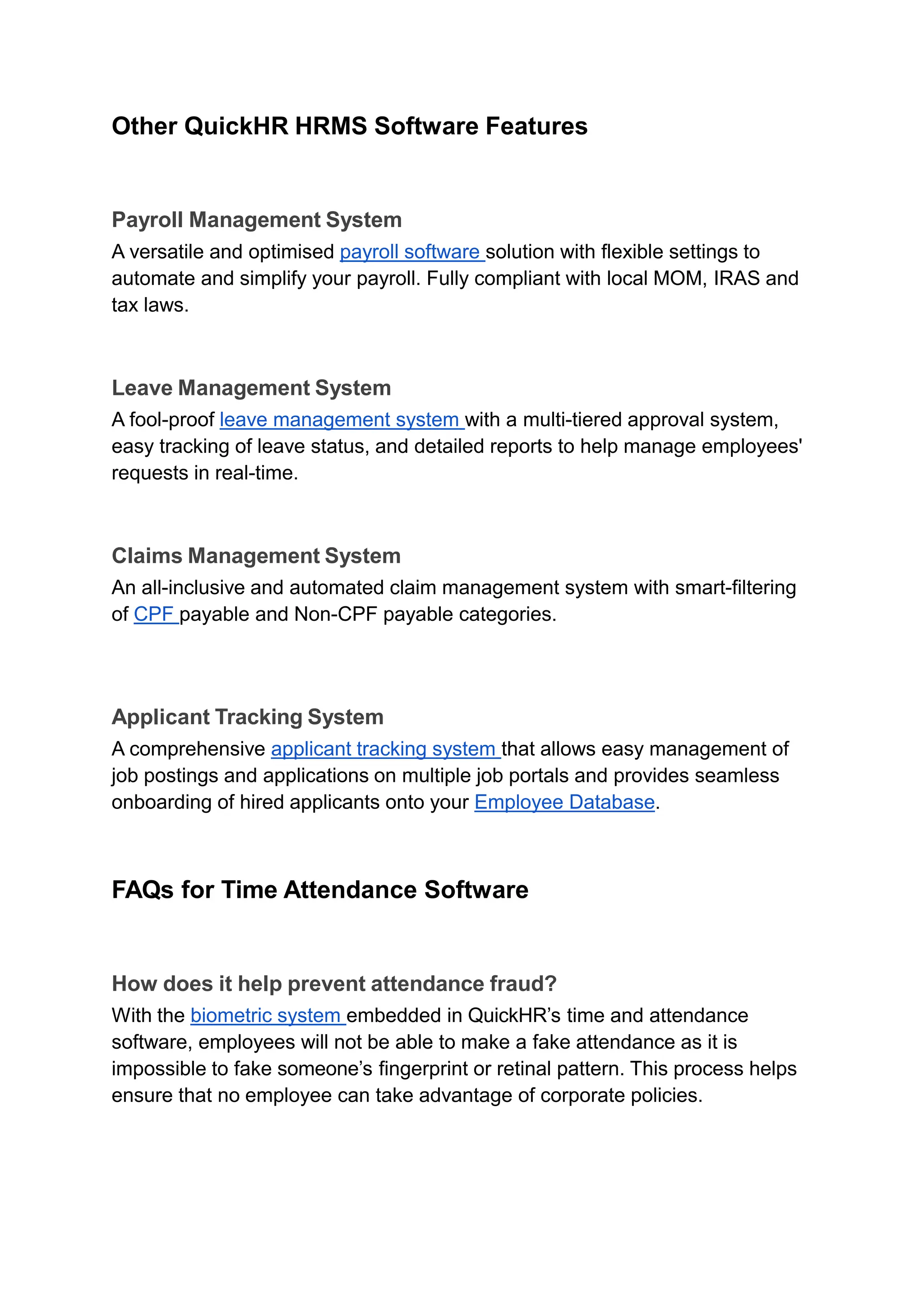 Best Time Attendance Software _ QuickHR Singapore.pptx | Resume Writing and Advice | Job Search